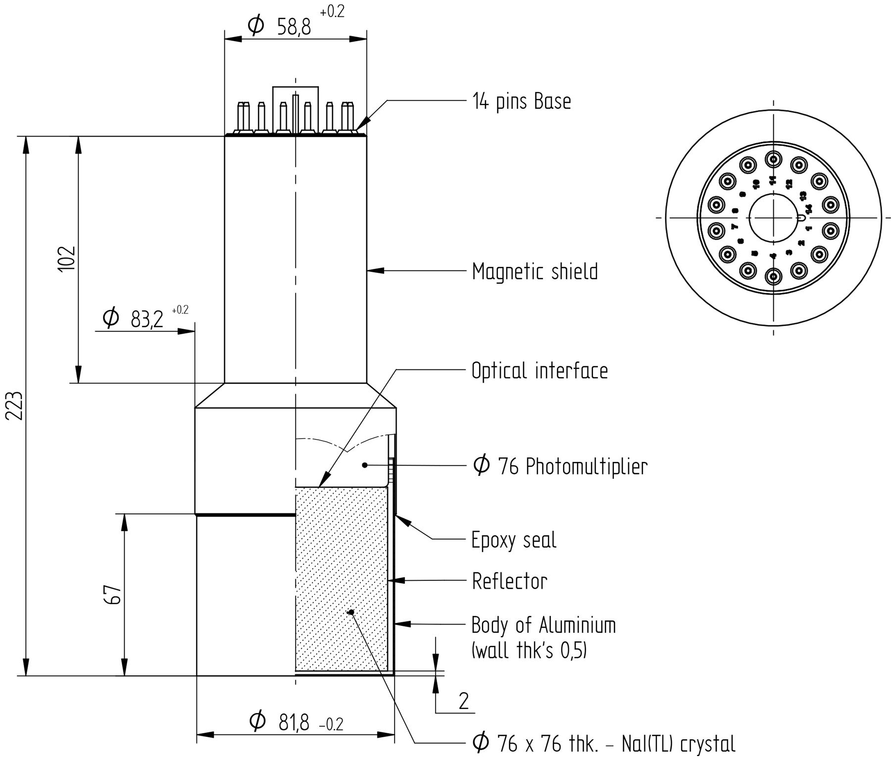 Scintillation-Detector-drawing-2 | JCS Nuclear Solutions